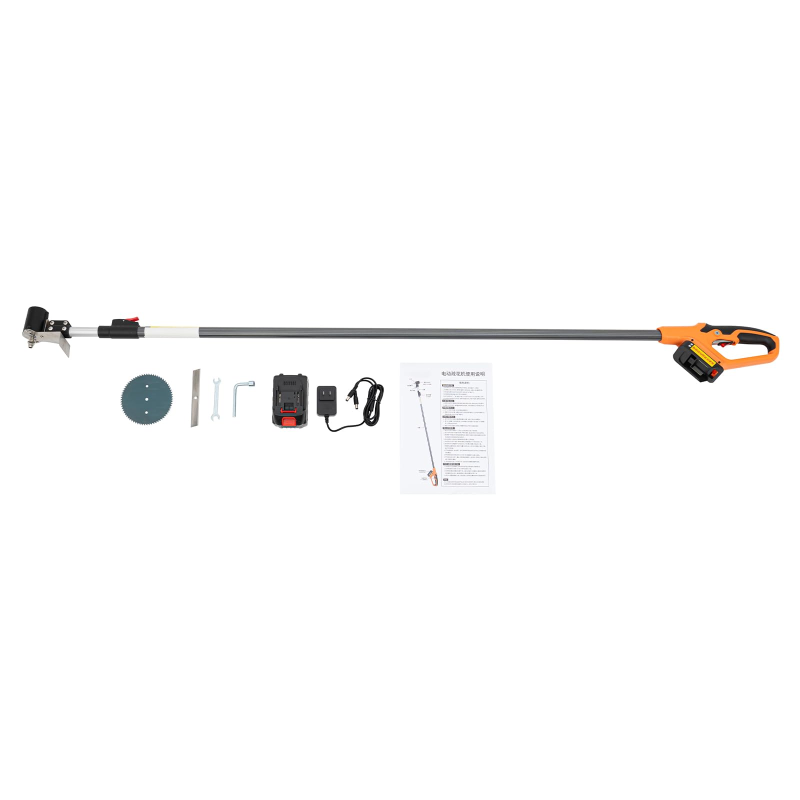 Cordless Electric Pole Saw, 40W Lightweight Hedge Trimmer, 12000 rpm, Adjustable Pole, Suitable Branch Diameter Within 5mm/0.98inch