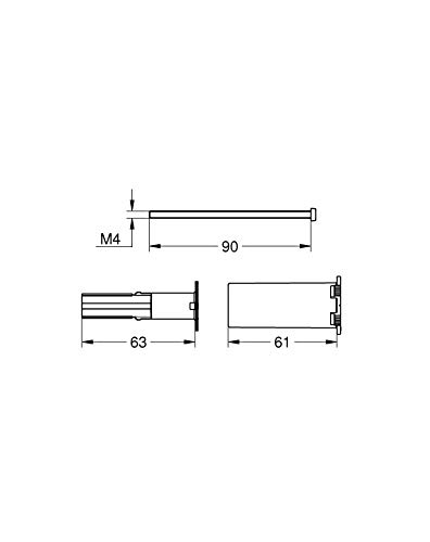 GROHE 14058000 Universal Extension Kit 25mm, Chrome