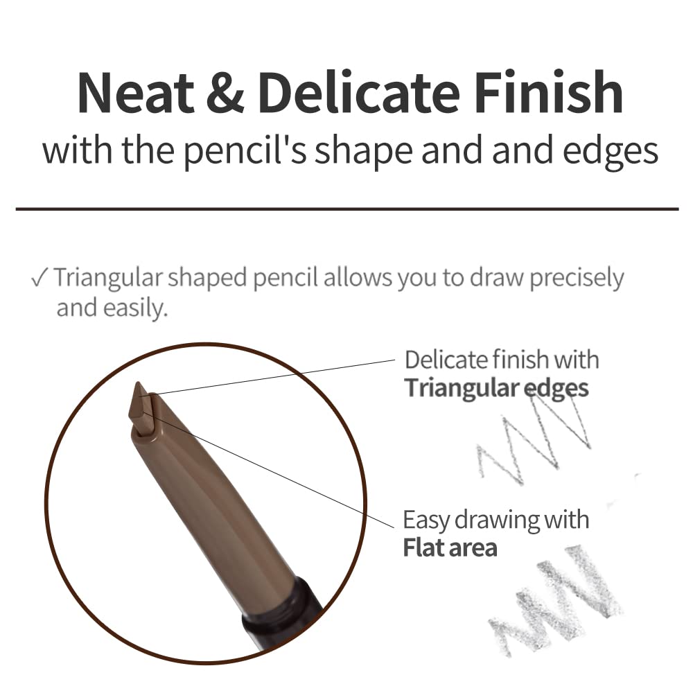 ETUDE Drawing Eye Brow #2 Gray Brown 21AD | Long-Lasting Eyebrow Pencil for Soft Textured Natural Daily Look Eyebrow Makeup | K-beauty