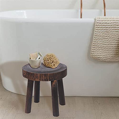 iayokocc Wooden Stool Display Stand, Mini Round Stool Bonsai Holder, Flower Pot Rack, Plant Stand Potted Display Shelf for Office Dining Room Indoor Outdoor Decor