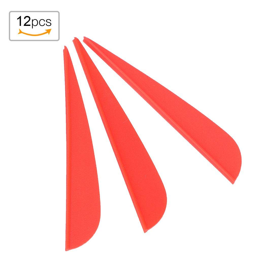 Dilwe DIY Arrow , 3 Inches DIY Arrow Fletching Upgrade Spare Part for Archery Hunting Shooting (Red)