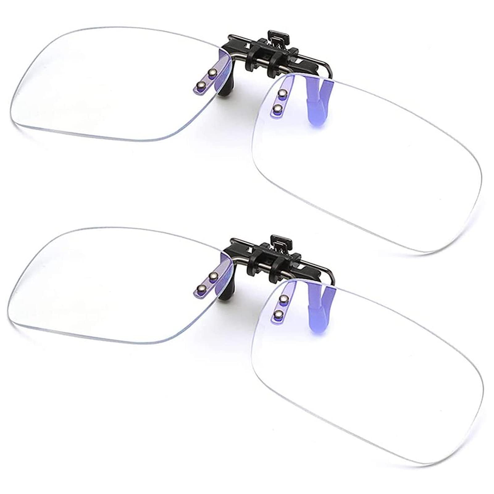 FF FRAZALA Clip On Blue Light Blocking Glasses Over Prescription Glasses Unisex Anti Blue Ray Glasses for Eye Protection (Two Pack)