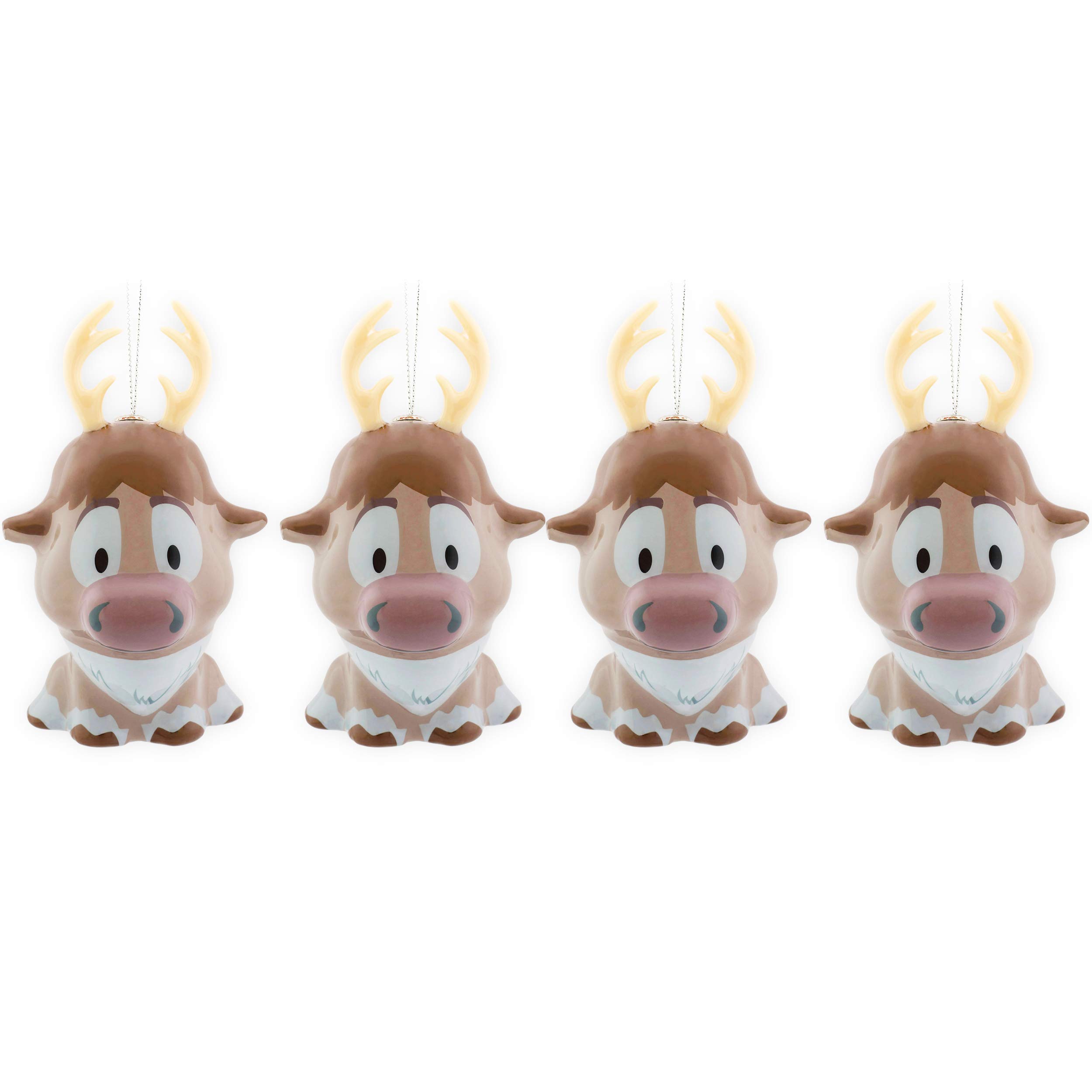 Disney Frozen Christmas Ornaments Set - Stocking Stuffers 12 Pack Bundle Sven Reindeer Ornaments with Christmas Tree Hooks | Disney Frozen Christmas Decorations