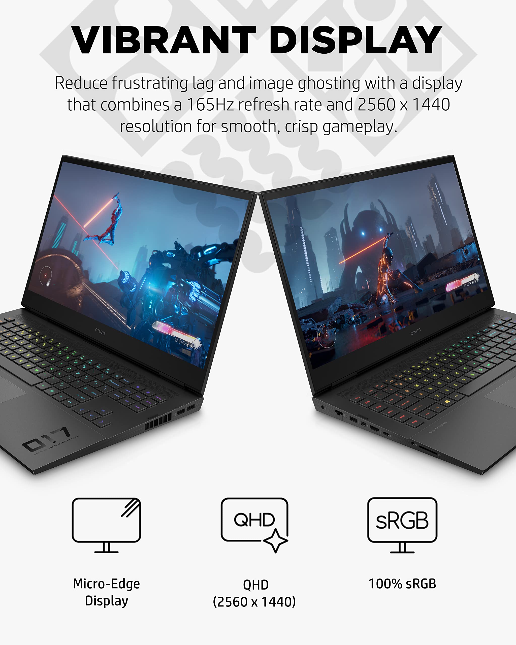 HP OMEN 17.3" 165Hz QHD Gaming Laptop, 12th Gen Intel 12-Core i7-12700H, NVIDIA GeForce RTX 3070 Ti 8GB, 32GB DDR5 RAM, 1TB PCIe SSD, Thunderbolt, Per Key RGB Backlit, RJ-45, Windows 11 Pro(VR Ready)