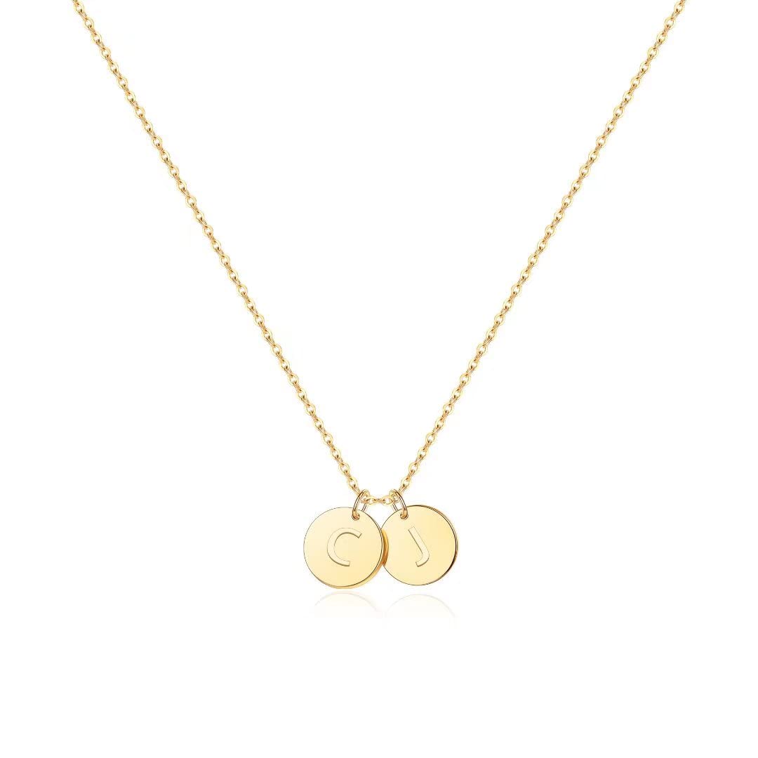 EXEINCITE Initial Necklaces for Women, 14K Gold Plated Dainty Letter C Initial J Pendant Necklace Jewelry Gifts for Women, Mothers Day Valentines Couples Gifts for Her Birthday