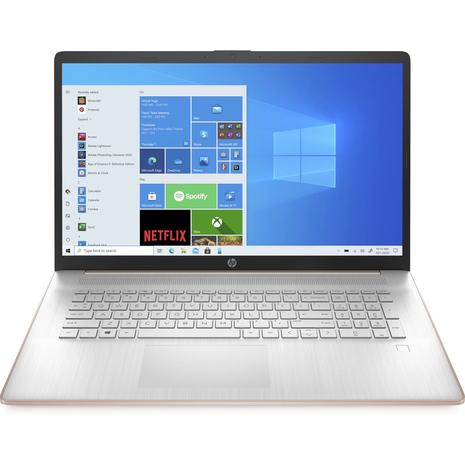HP Laptop 17-CN0006DS 17.3" Touchscreen, Intel Core i3-1125G4, Intel UHD Graphics, 8GB DDR4 RAM, 256GB SSD Storage, Windows 10 Home, Pale Rose (Renewed)