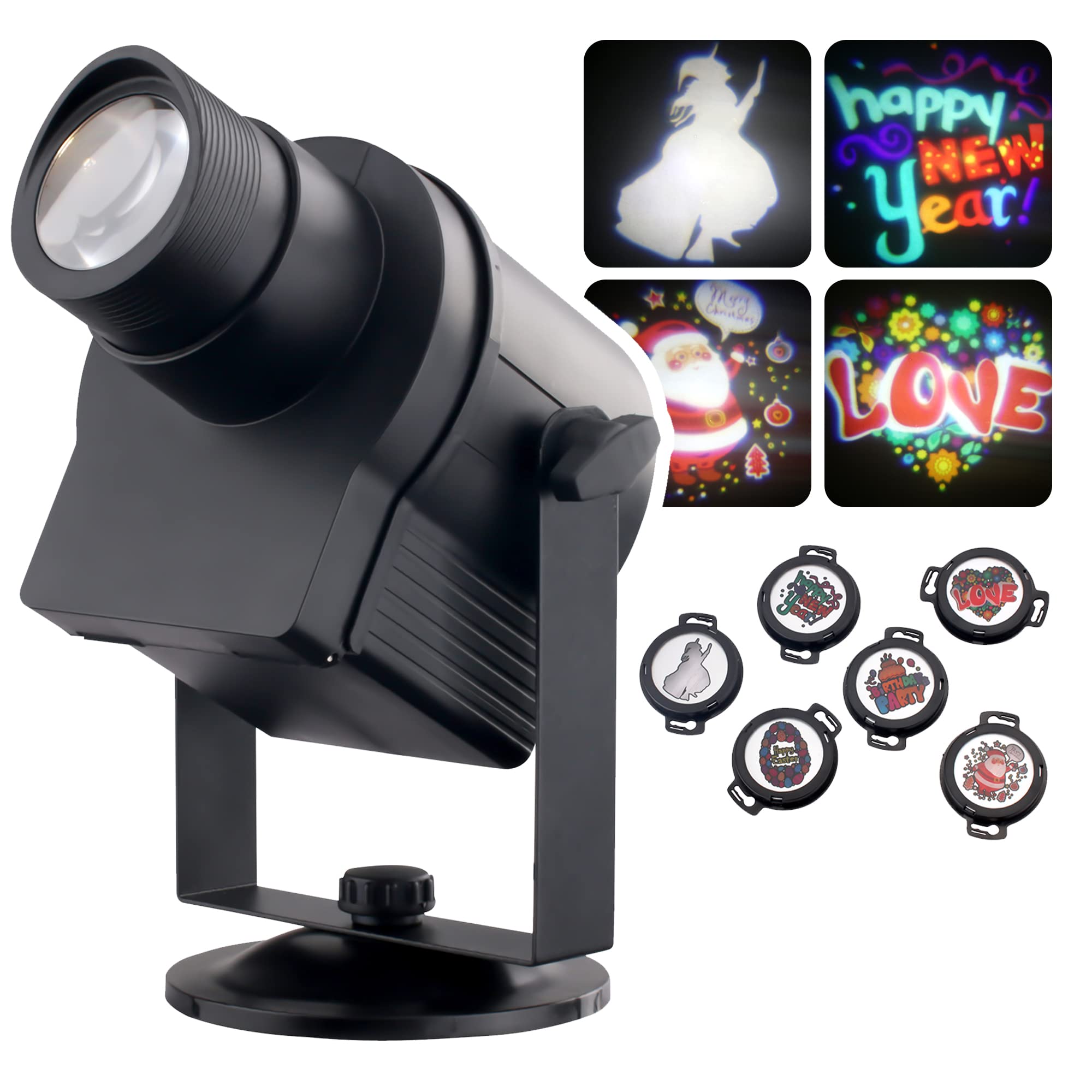 DragonX Customizable GOBO Logo Projector IP65 Waterproof - Versatile Indoor and Outdoor 10W LED Wall Decoration, Home, Wedding - Ideal for Business Scenes