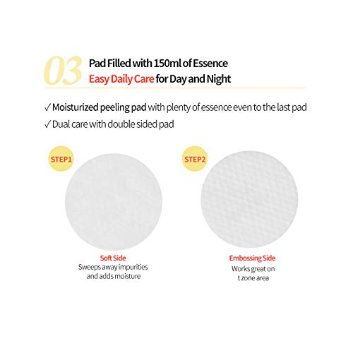 ETUDE Vita C Talk Peeling Pads (60pc) | Dual-Sided Daily Moisturizing Pads with Lemon Extract and Vitamin-C | Korean Skin Care