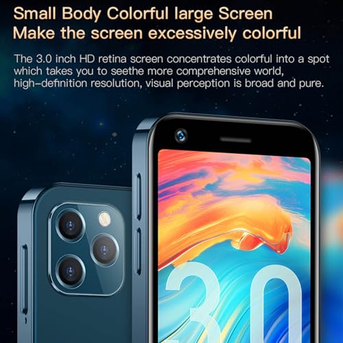 Dilwe Unlocked Mini Smartphone, 3.0 inch 4G Mini Phone, Dual Card Dual Standby Cell Phone,3GB 64GB Child Phone,5MP 13MP Small Cell Phone for Android 10.0 (Pink)