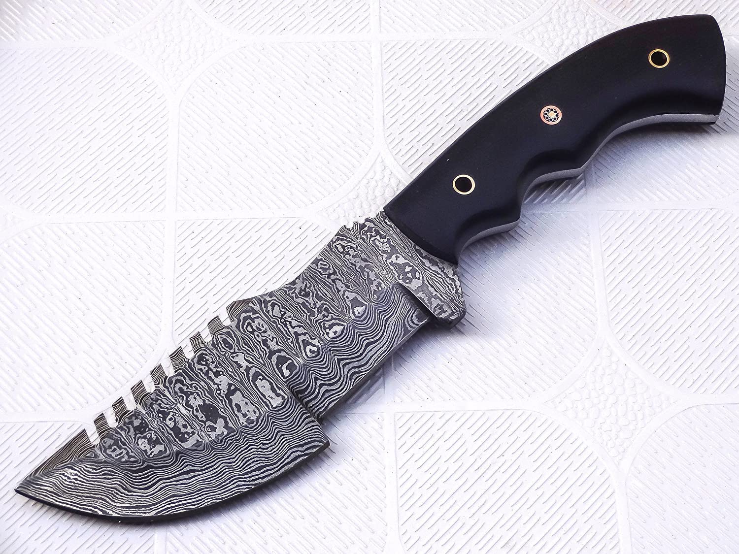 DSK-112 Custom Handmade Damascus Steel 8 inches Wood Handle Full Tang Hunting/Survival Hand forge/Outdoor Tracker Knife