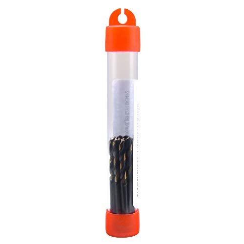 MAXTOOL 7/64" 10pcs Identical Screw Machine Drills HSS M2 Twist Stub Drill Bits Black-Bronze Fully Ground Straight Shank Short Drills; SMF02H10R07P10