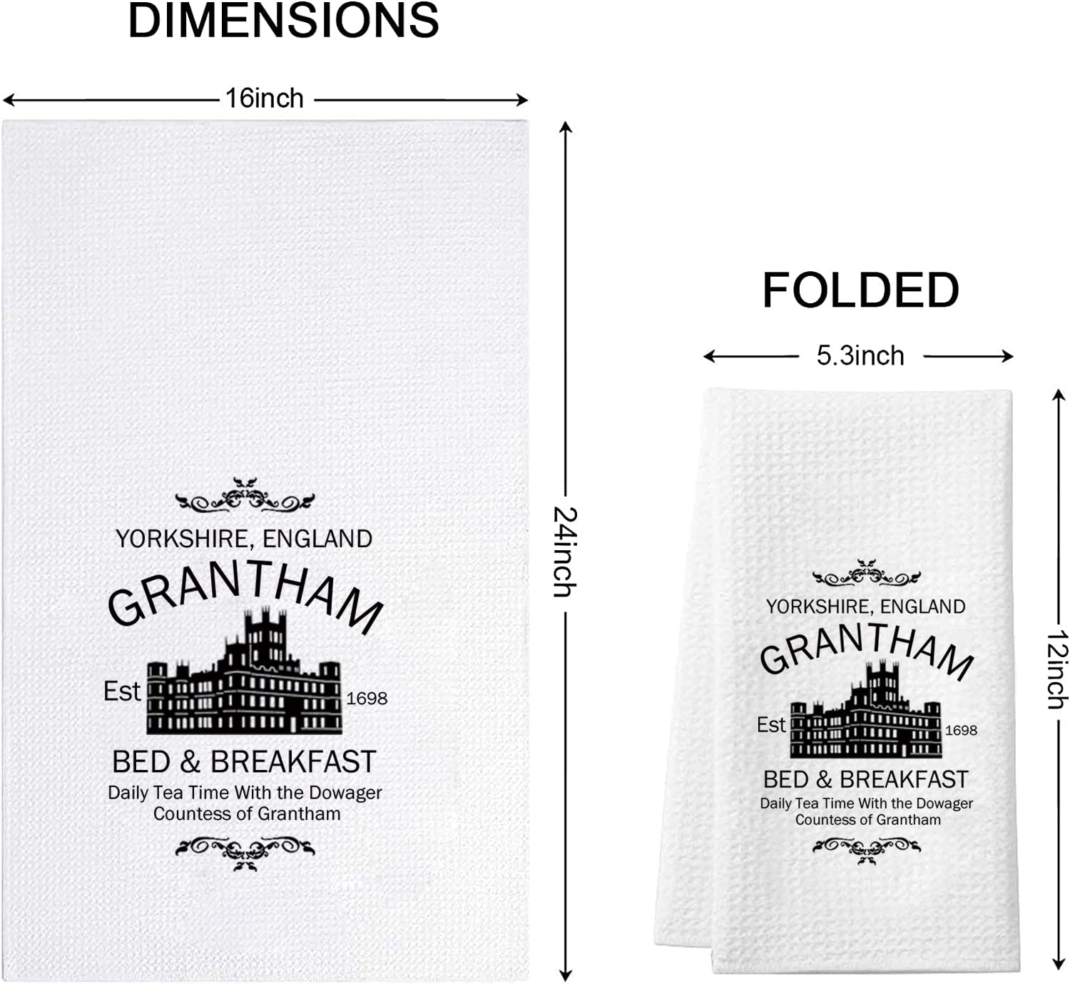 Grantham Spill The Tea Dowager Countess of Grantham Lady Violet Tea House Kitchen Towel Dish Towel Tea Towel (Grantham Towel)