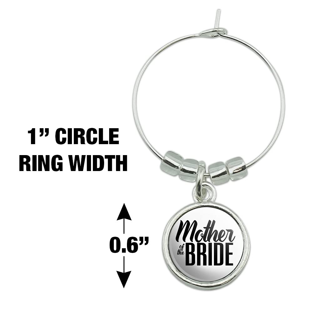 GRAPHICS & MORE Mother of the Bride Wedding Wine Glass Charm Drink Marker