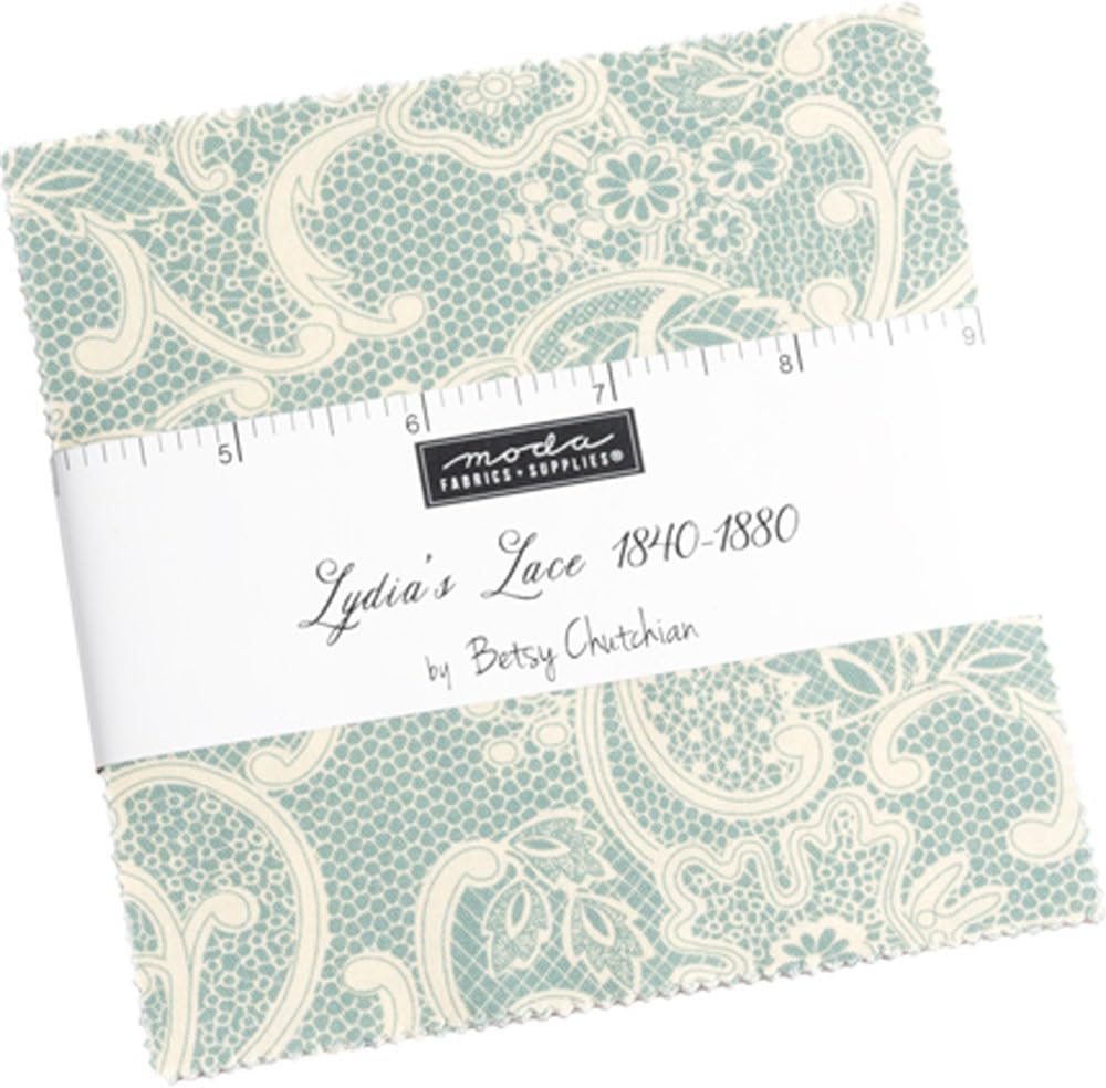 Moda Fabrics Lydia's Lace Charm Pack by Betsy Chutchian; 42-5 Inch Precut Fabric Quilt Squares