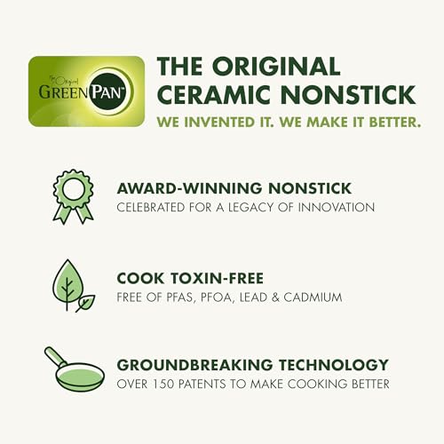GreenPan Valencia Pro Hard Anodized Healthy Ceramic Nonstick 3.8 Quart Sauteuse Pan with 2 Handles and Lid, PFAS-Free, Induction, Dishwasher Safe, Oven Safe, Gray