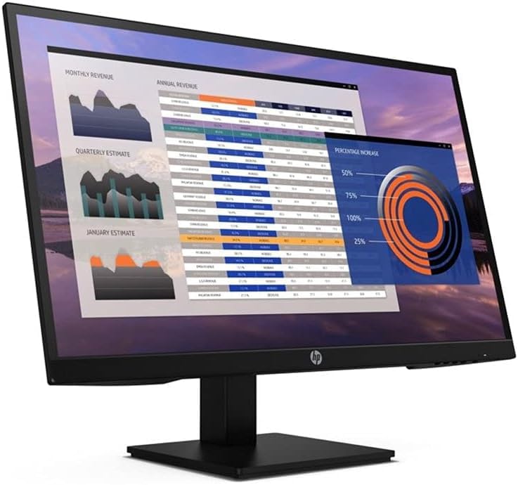 HP P27h G4 27 Inch IPS Desktop Office Monitor Full HD 75 Hz Built-in Speaker Tilt Swivel Pivot Height Adjustable Low Blue Light HDMI VGA DisplayPort for Laptop PC Screen Display, Black (Renewed)