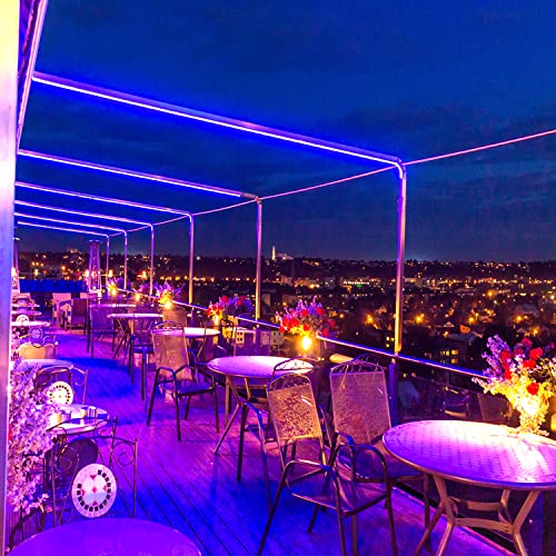 segrass 16.4ft LED neon Lights with Remote APP Control IP65 Waterproof Flexible Neon LED Strip Lights 24V RGB LED neon Rope Lights for Bedroom Room Outdoors Decor