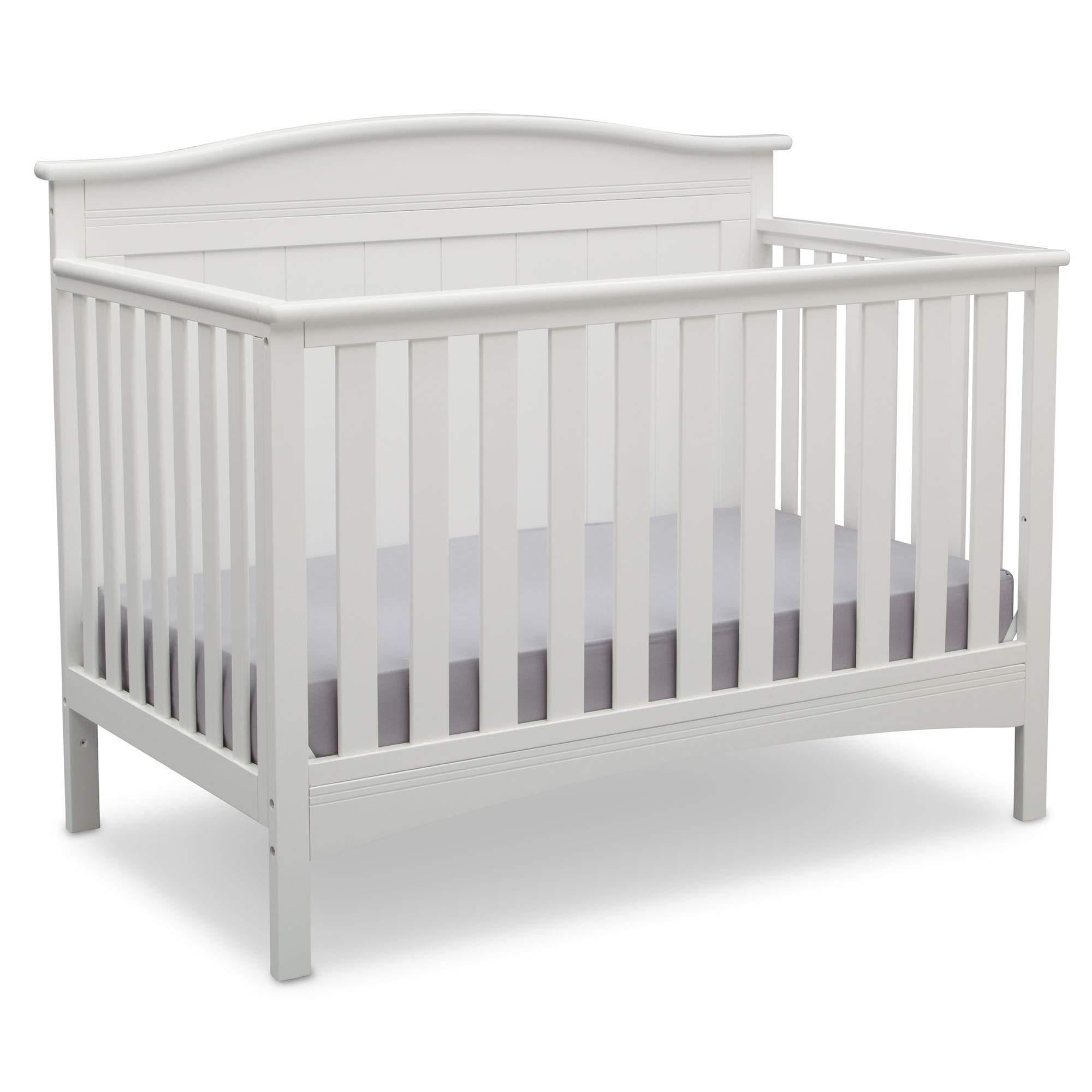 Delta Children Bennett 4-in-1 Convertible Baby Crib, Greenguard Gold Certified, Bianca White
