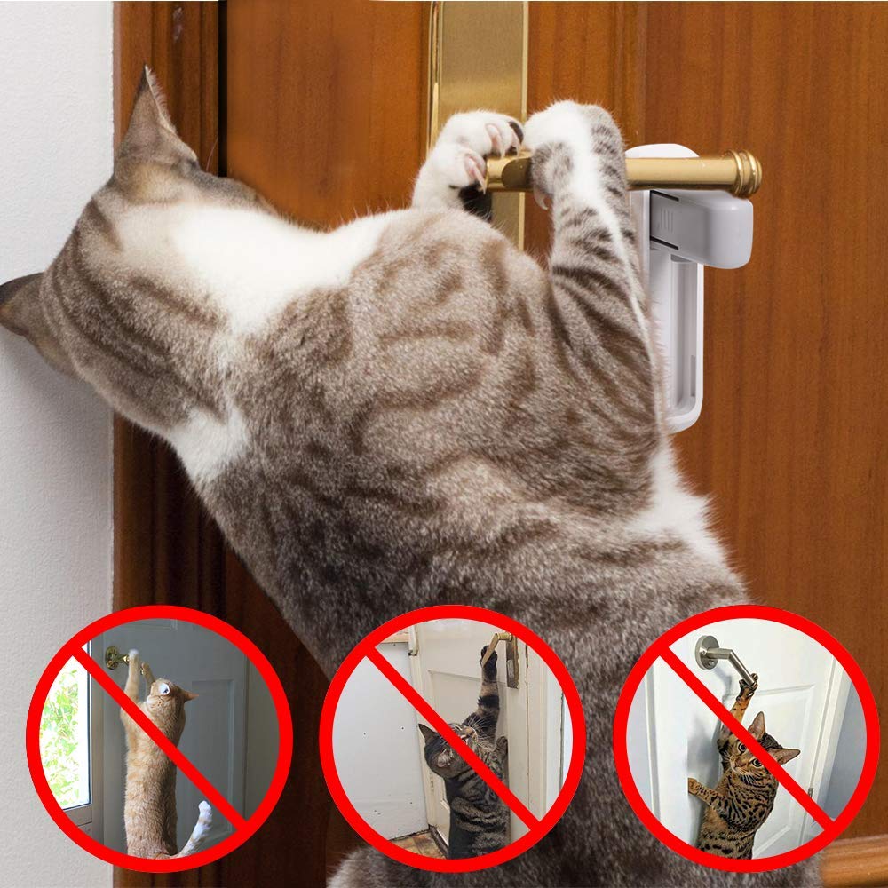 EUDEMON 4 Door Knob Cover & 2 Pack Door Lever Lock Bundle