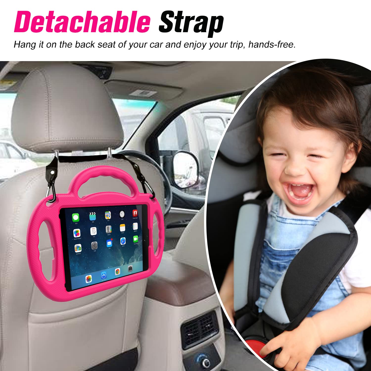 eTopxizu Kids Case for iPad Mini 5/4/3/2/1 (7.9 inch), Shoulder Strap Shockproof Handle Friendly Convertible Stand Kids Case for iPad Mini 5th (2019),4th, 3rd, 2nd, 1st Generation- Blue