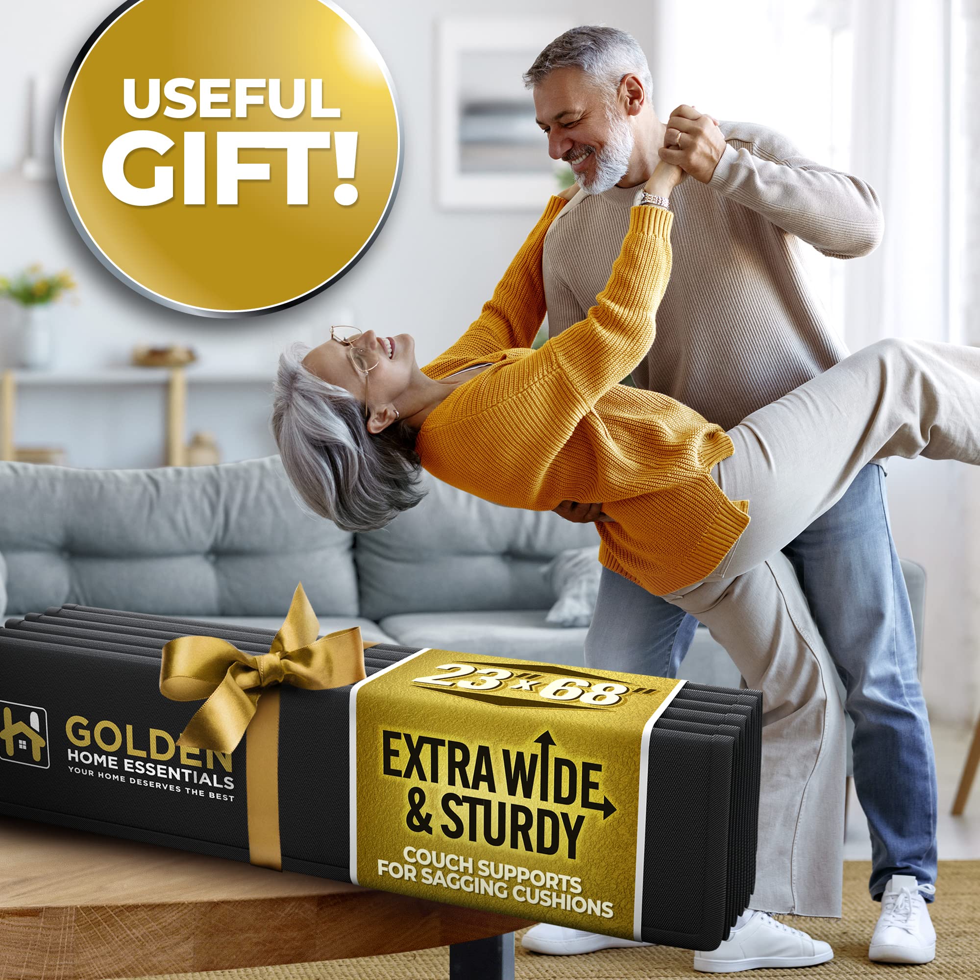 Golden Home Essentials XL 23.2in x 68in Couch Support for Sagging Cushions - Extra Wide Sofa Cushion Support Board - 0.4in Saggy Couch Cushion Support for Sagging Seat - Sagging Couch Support Board