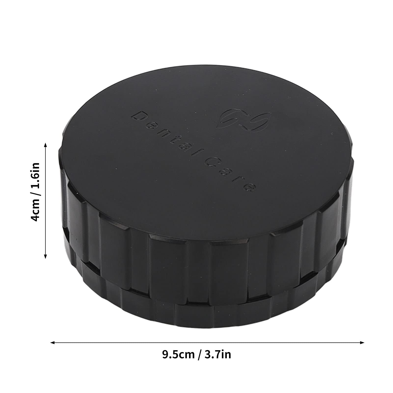 Dioche Dental All-Ceramic Veneer Processing Box, Denture Veneer Processing Box Round Shape Reusable Black Denture Storage Box with Spare Pad