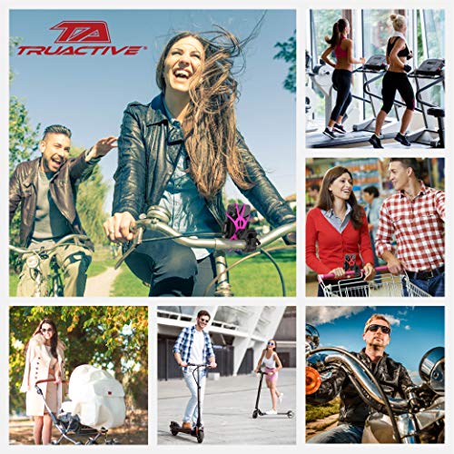 TruActive [𝗣𝗿𝗲𝗺𝗶𝘂𝗺] Bike Phone Mount Holder, Motorcycle Phone Mount, 6 Color Bands Included, Cell Phone Holder for Bike – Universal Any Phone or Handlebar, Bike Phone Holder, ATV, Tool Free