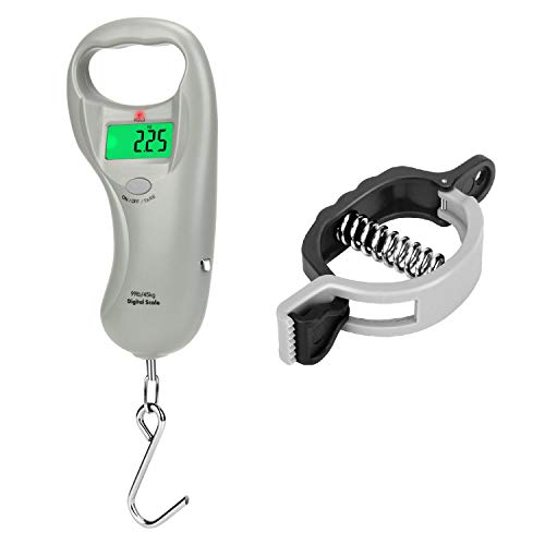 Digital Fish Scale Hanging Scale with Tape Measure,Temperature Display (° F/° C),Backlit LCD Display,110 lb/50 kg Portable Postal Scale,with Fish Lip Clip,Fishing Gifts for Men,Valentine's Day Gift…