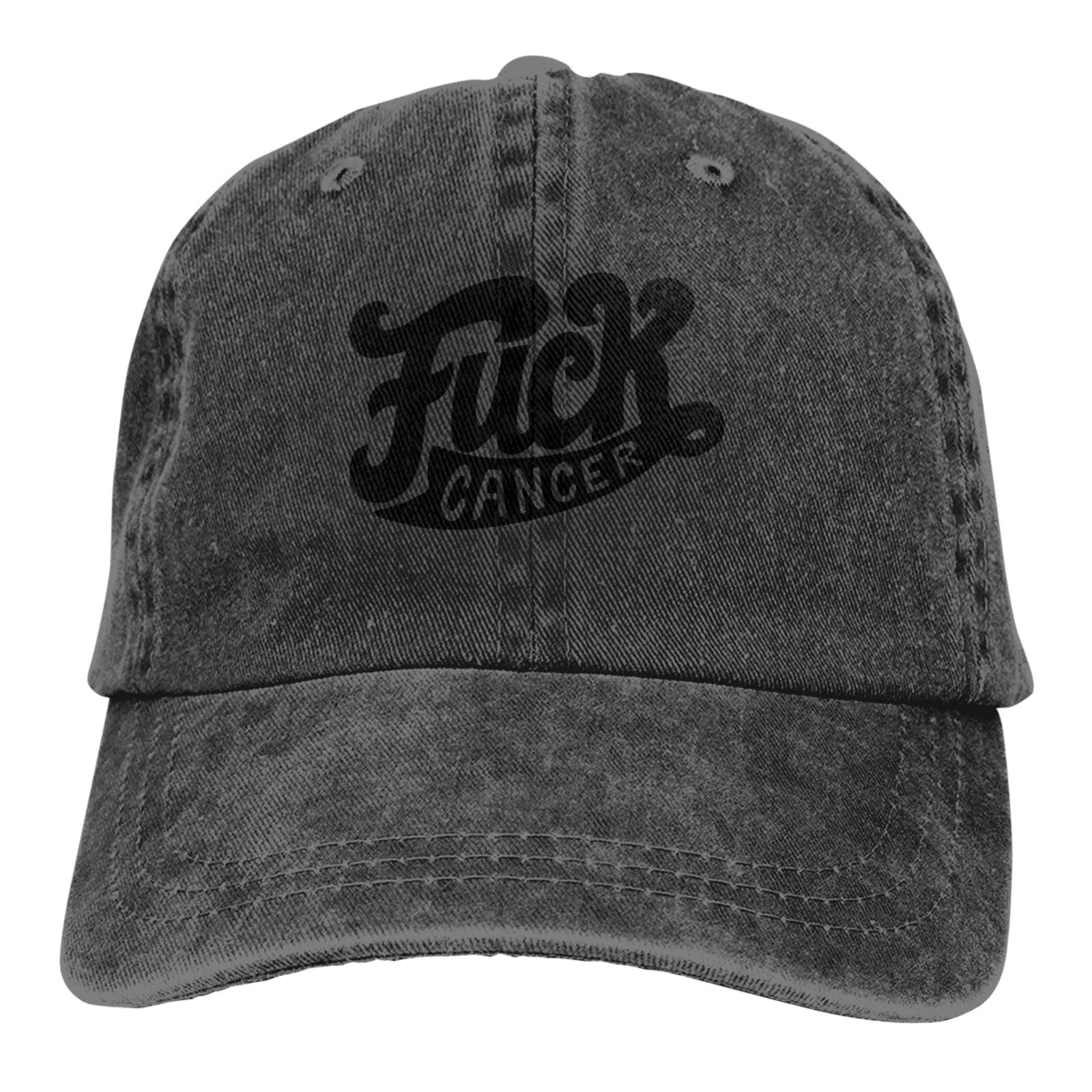 Denim Cap Fuck Cancer Baseball Dad Cap Classic Adjustable Casual Sports for Men Women Hat