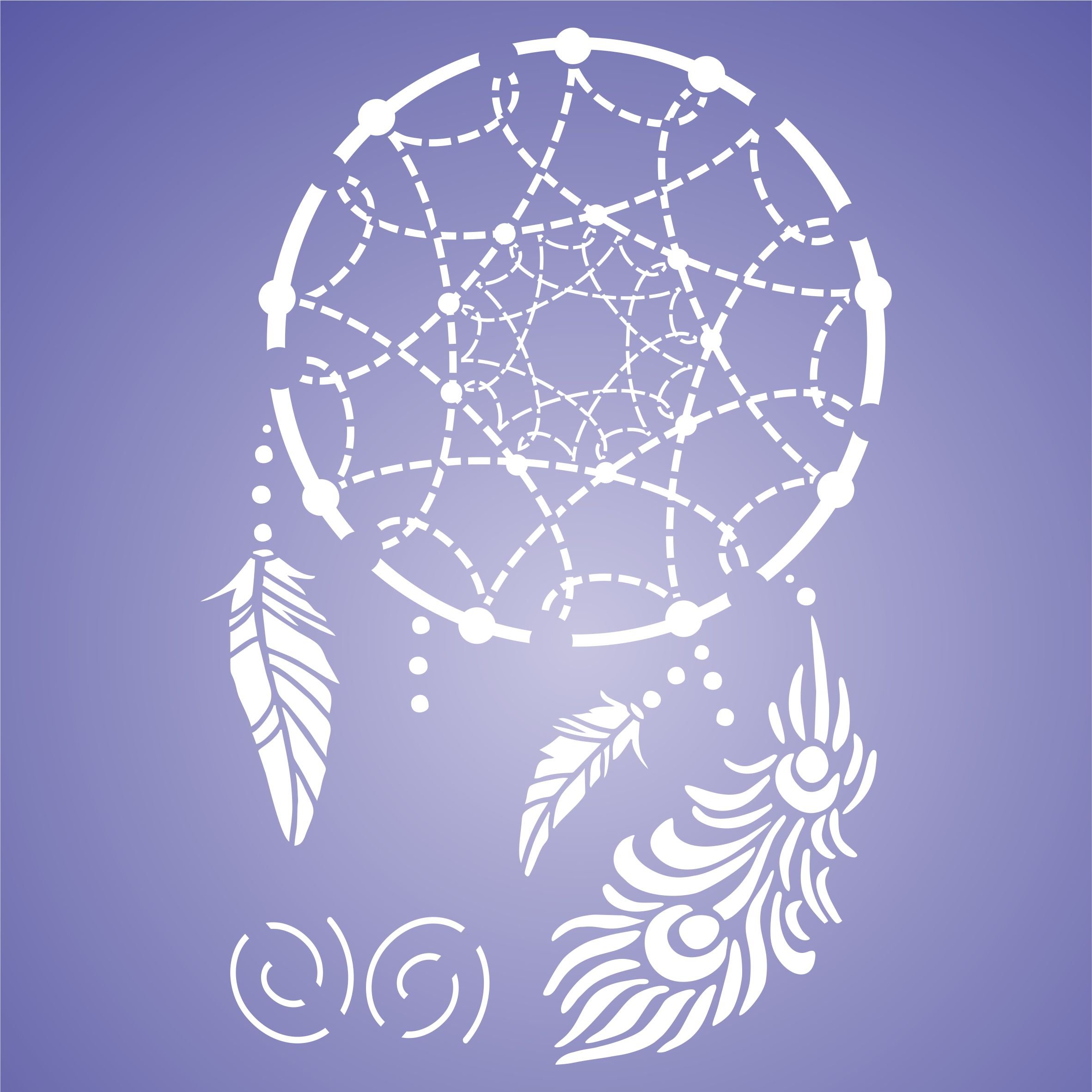 Dream Catcher Stencil, 5 x 7.5 inch (S) - Wall Dreamcatcher Decor Stencils for Painting Template