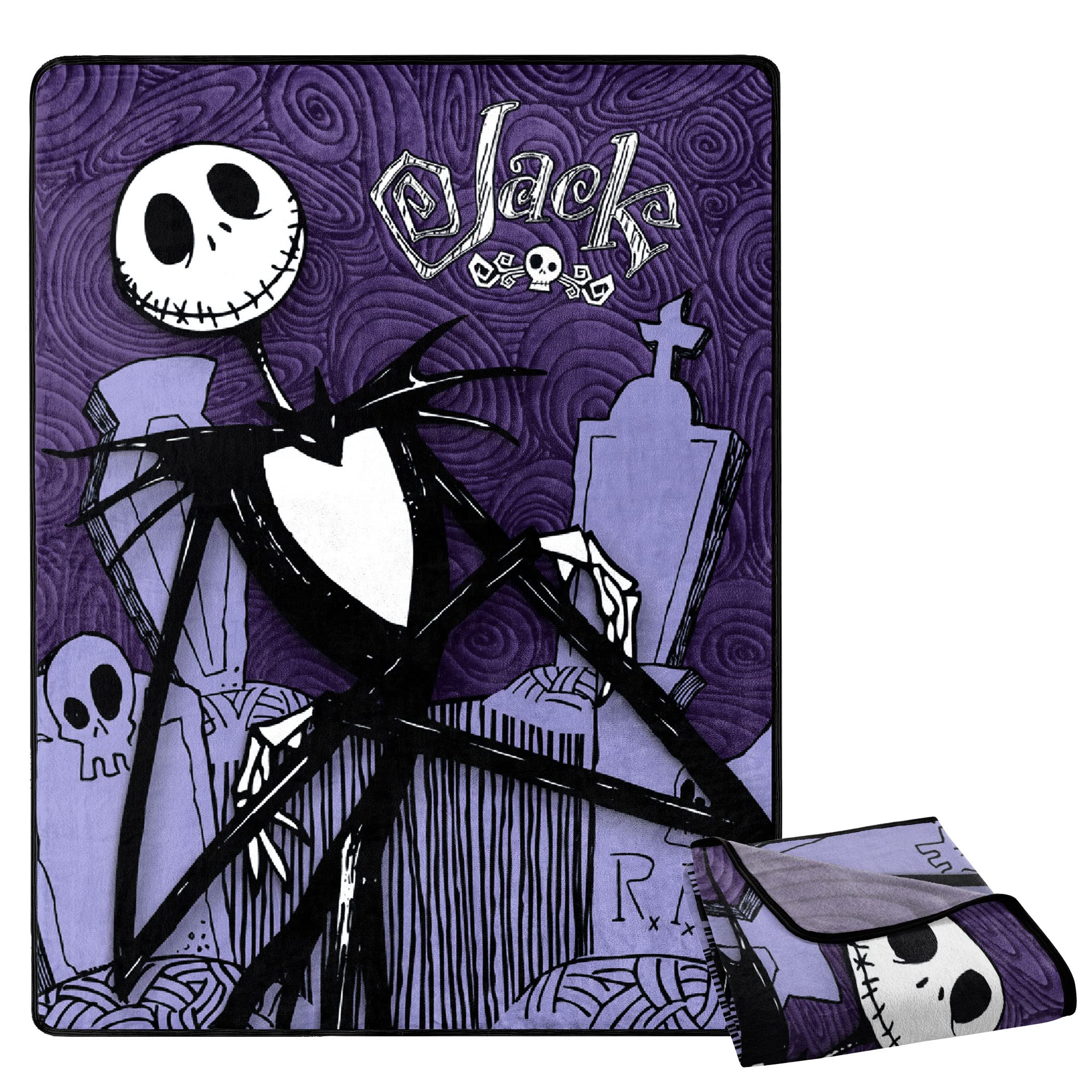 Disney Nightmare Before Christmas Throw Blanket - Nightmare Before Christmas Plush Fleece Throw Jack Skellington Throw Blanket (Jack Skellington)