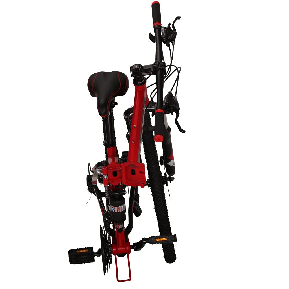 EUROBIKE 26 Inch Mountain Bike Folding Bicycle 21 Speed 3 Colors (red)
