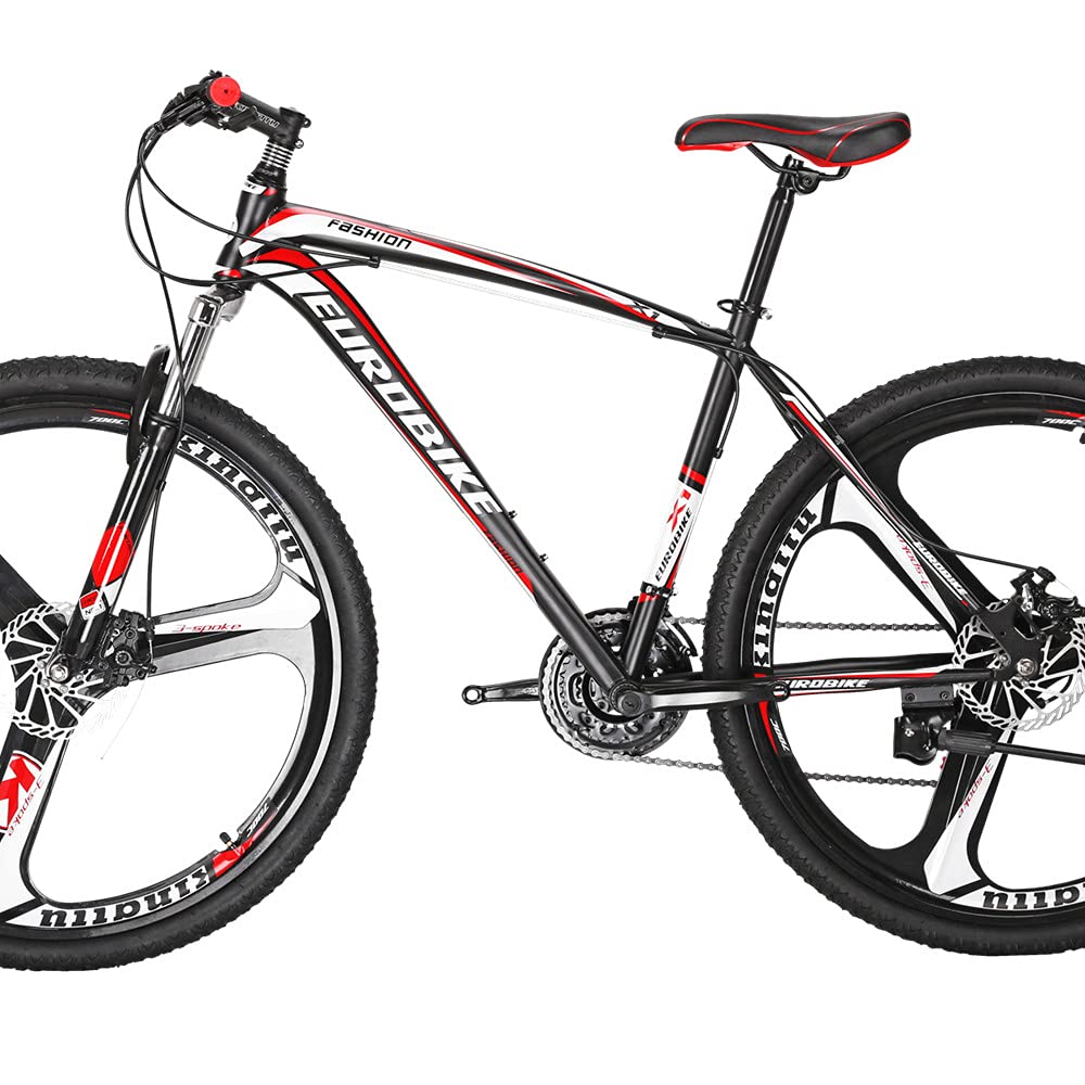 EUROBIKE 27.5inch Mountain Bikes 3 Spoke Mag Wheel (X1 Black-red)