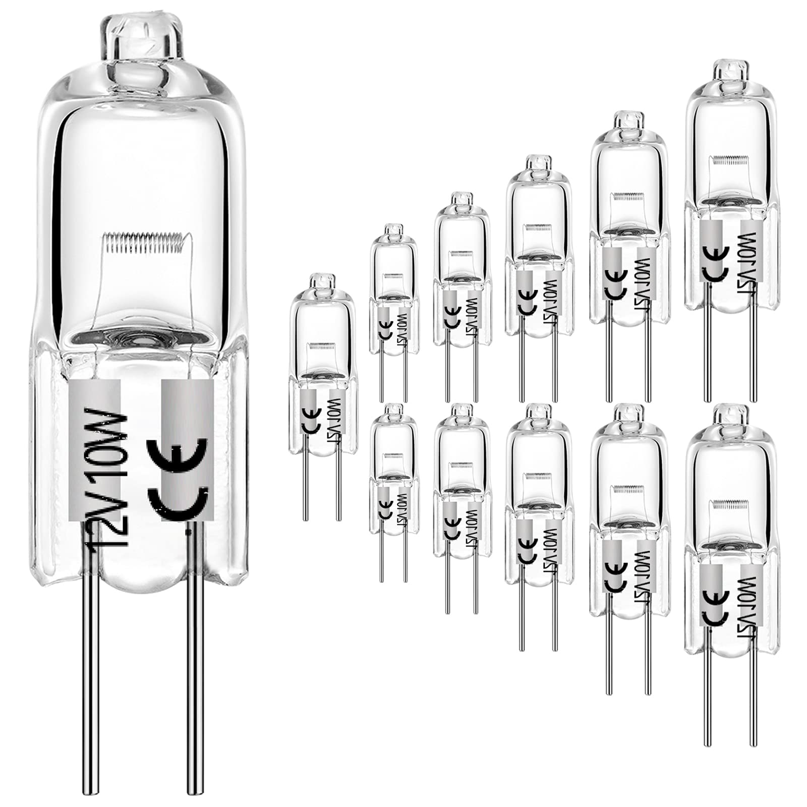 EKSAVE G4 Halogen Bulbs 20W T3 2 Pin 12V T3 JC Type Warm White 280LM 2700K Dimmable for Accent Lights Under Cabinet Puck Light Chandeliers Track Lighting(10 Packs)