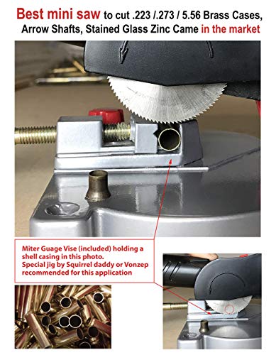 JOUNJIP Mini Miter Cut-Off Chop Saw for Hobby Miniature Model Making, Arrow Shafts, Zinc Stained Glass Came, 223/5.56 Brass - Cuts Max. 1/2"High x 1/2"Wide or 1/4"H x 3/4"W