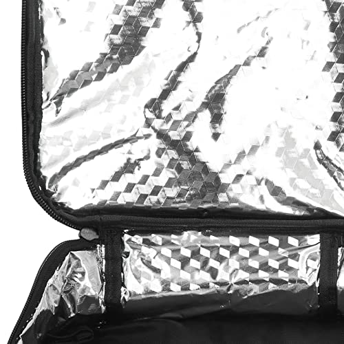 Food Warming Tote, Control Temperature Portable Portable Mini Oven Oxford Cloth Heat Preservation for Home (Black)