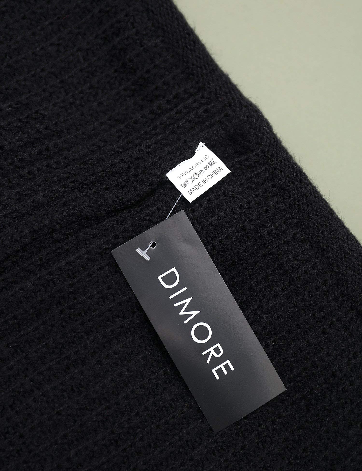 Dimore Women Winter Knit Infinity Scarf Circle Loop Scarf Beanie Set Thick Neck Warmer Scarf (black)