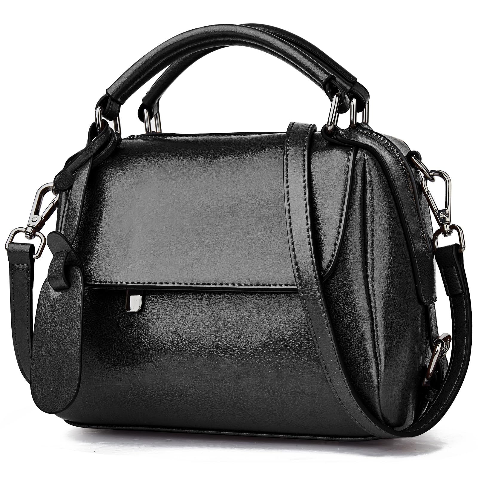 FOXLOVER Vintage Genuine Leather Crossbody Bags for Women Ladies Mini Shoulder Bag