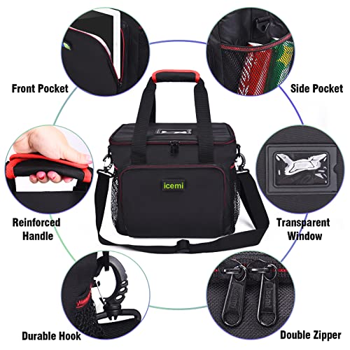 iceMi Insulated Lunch Bag for Women and Men, Soft Sided Portable Cooler Tote Bag for Office Picnic Beach Lunch Beach BBQ Party, (24L) Black
