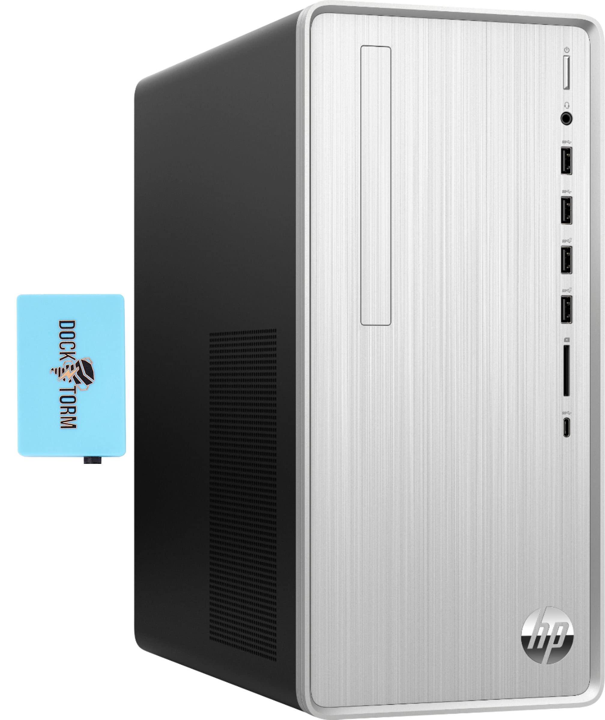 HP Pavillion TP01-2234 Home & Business Desktop (AMD Ryzen 7 5700G 8-Core, 64GB RAM, 1TB PCIe SSD, AMD Radeon, WiFi 5, Bluetooth 5.0, HDMI, USB 3.2, SD Card, Win11H) with Hub
