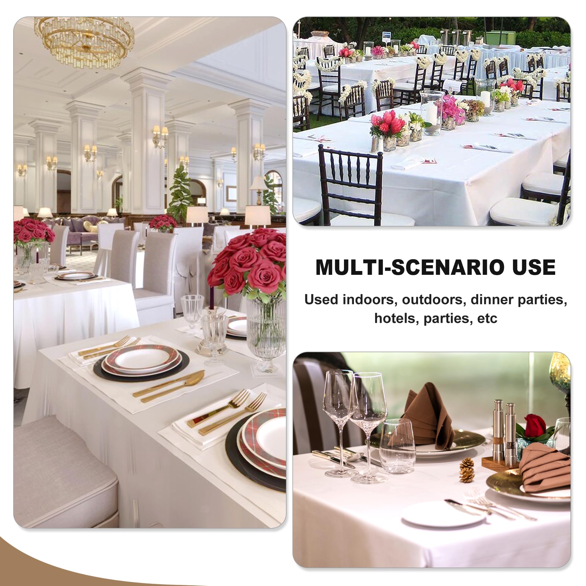 Fitable Burgundy Tablecloths for 6-8 Foot Tables, 6 Pack - 70 x 120 Inches - Reusable and Washable Table Clothes, Polyester Fabric Table Covers for Wedding, Party, Banquet