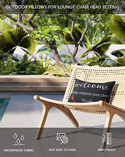 SEVENBABU Throw Pillows with Strap, Neck & Lumbar Support Pillow Oudoor Patio Pillows, Welcome Red High Heels Pillow for Recliner, Beach Chair, Office Chair, Sofa, Armchair