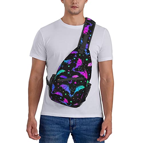 Fylybois Bat Sling Bag For Men Women Crossbody Chest Backpack Daypack Shoulder Bags