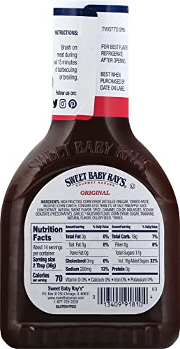 Sweet Baby Ray's Original Barbecue Sauce (18 Ounce, Pack of 2)