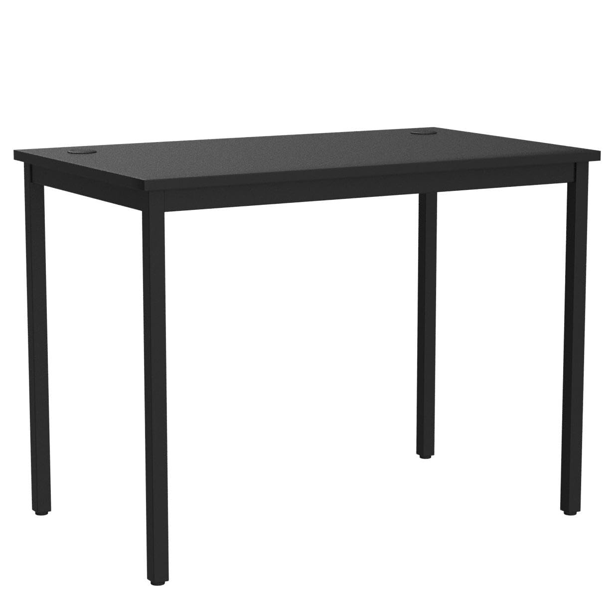 EUREKA ERGONOMIC 47 Inch Teak Home Office Computer Desk, Simple Modern Sturdy Work Study Writing PC Gaming Table for Large Space Adults Teens Kids Sewing Bedroom Kitchen Dinning Room, Black Metal Legs