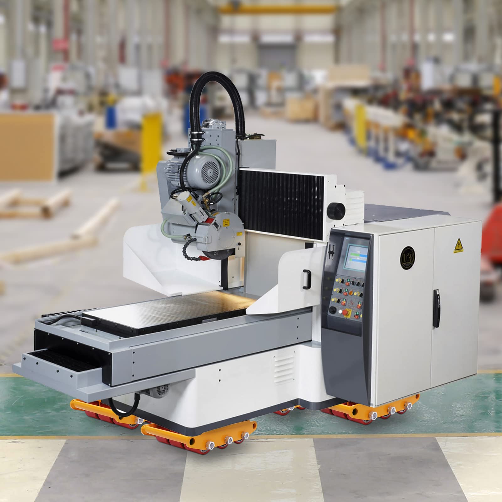 Industrial Machinery Mover,15T 33069lbs Machinery Skate Dolly Roller Heavy Duty Mover with 9 Rollers,Yellow