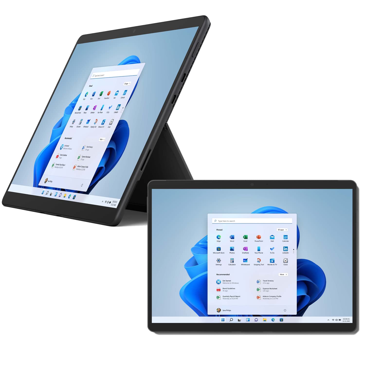 Microsoft 8PQ-00017 Surface Pro 8 13" Touch Intel i5-1135G7 8GB/256GB Laptop - Graphite Bundle with Signature Type Cover Keyboard + Deco Gear Charger + Deco Gear Magnetic Wireless Sport Earbuds