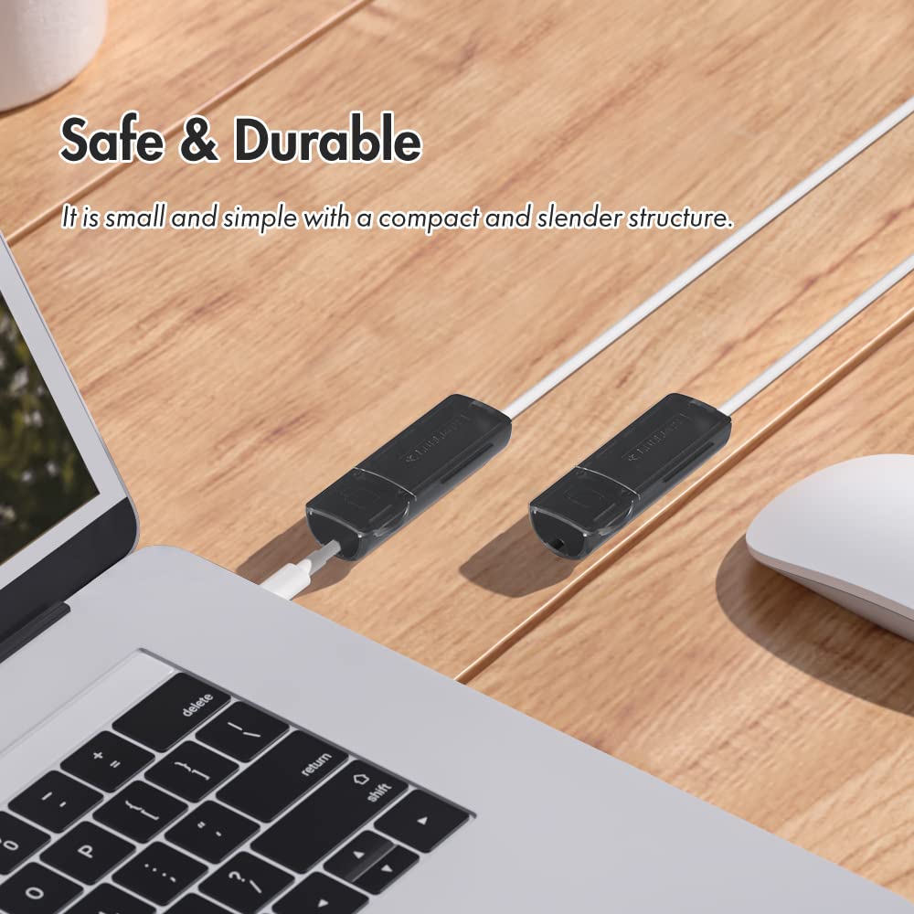 EUDEMON 4 Pack Universal Childproof USB Charger Safety Covers, Baby Safety Power Outlet Covers,Electrical Protector for Toddlers, Anti-Electric Shock Device (Clear-Black)