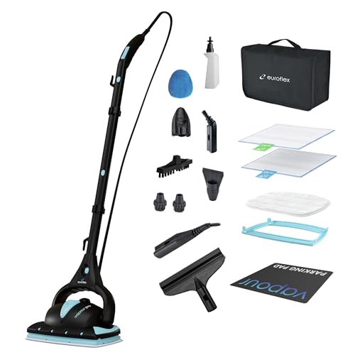 Euroflex Vapour Pro M4S 18-Piece All-in-One Steam Cleaner & Mop with Ultra Dry Steam® Technology, Commercial Grade Cleaning Power, Safe for Hardwood Floors, 295℉ & 50 PSI with 5 Year Warranty
