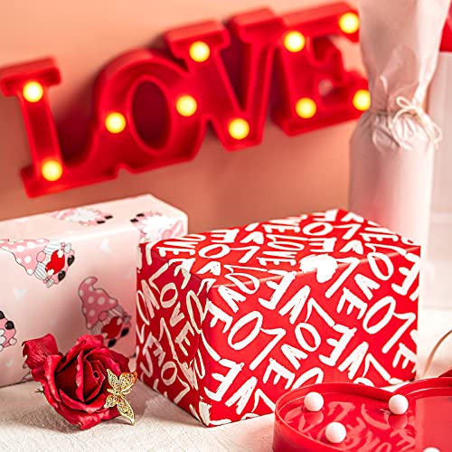 MAYPLUSS Wrapping Tissue Paper - 90 Sheets - Valentines Day Design - 13.7 inch X 19.7 inch Per Sheet